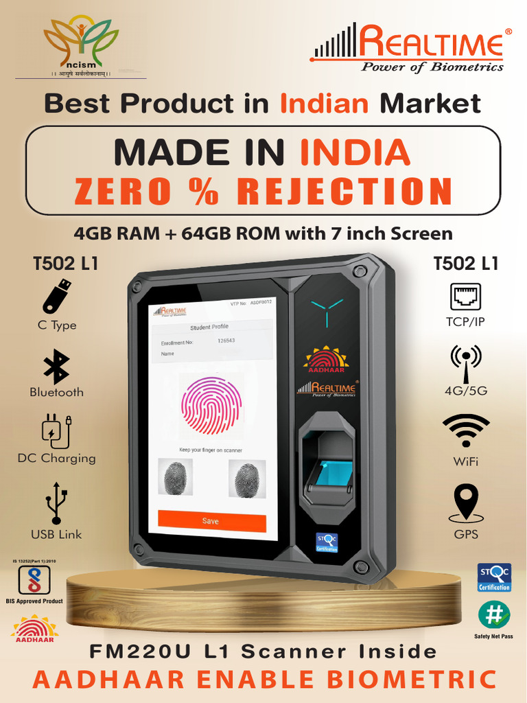 Aadhaar Enable Biometrics Attendance | PDF | Image Scanner | Wi Fi