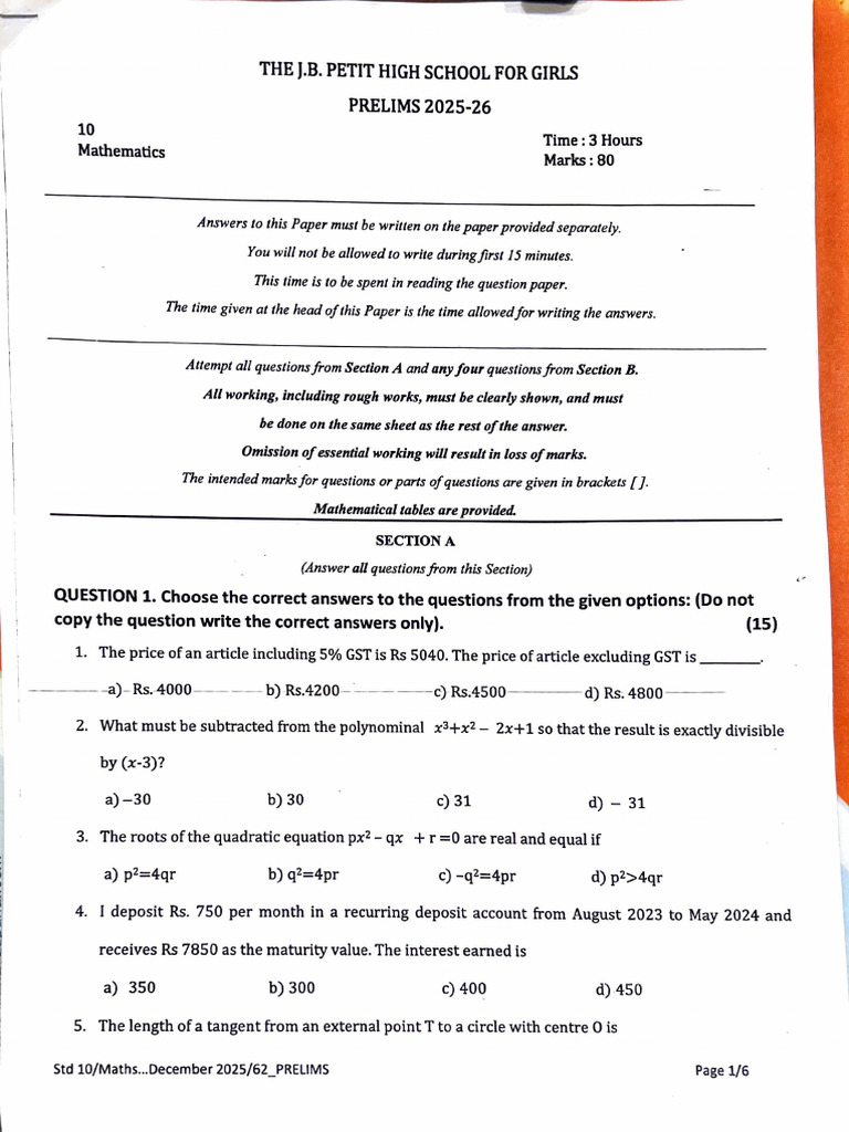 Math Prelim 2026 - JB Petit | PDF