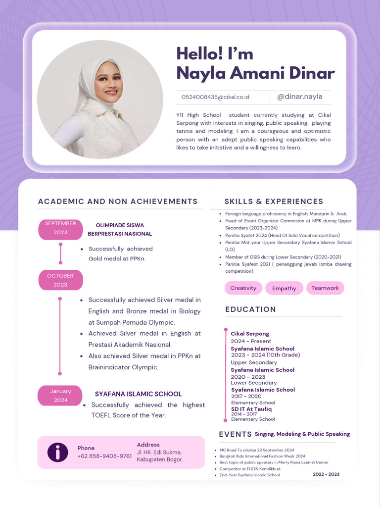 CV - Nayla Amani Dinar | PDF