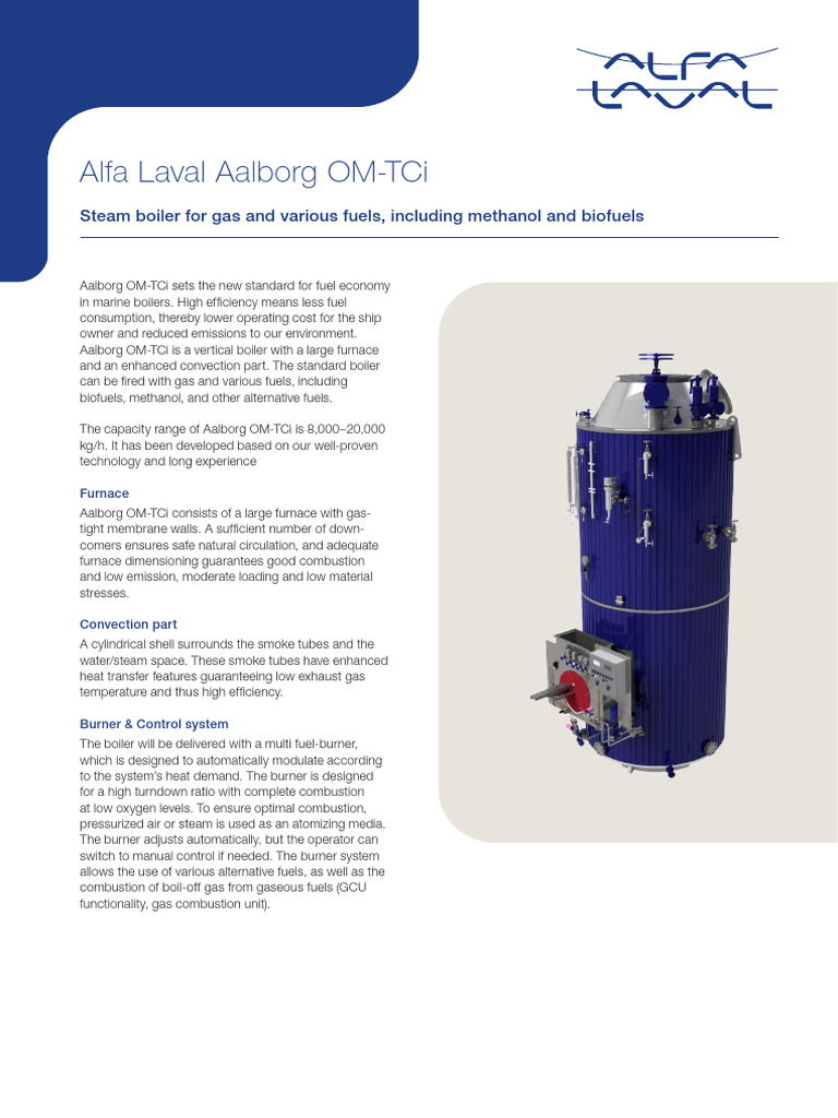 Alfa Laval Aalborg Om Tci Fired Marine Steam Boiler Product Leaflet ...