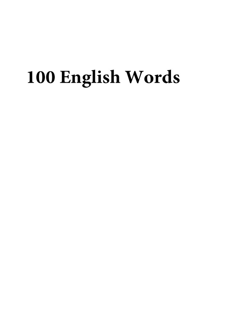 100 Enlish Words 17 | PDF