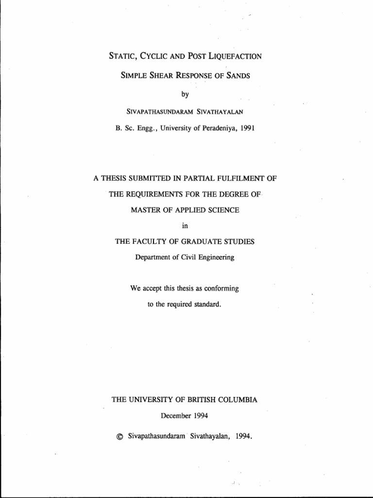 Static, Cyclic and Post Liquefaction Simple Shear | PDF | Mechanical ...