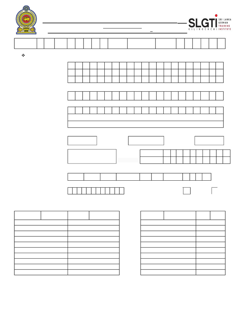 SLGTI NVQ L4 Application Form 2024 | PDF | Qualifications