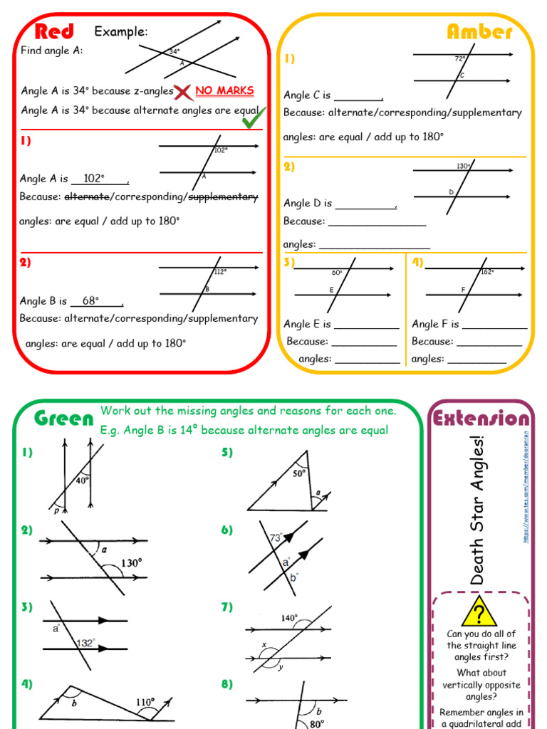 Independent Practice on Parallel Lines | PDF | Angle | Elementary Geometry