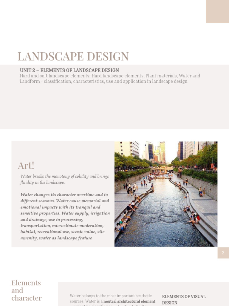 Landscape Design Unit 2 Water | PDF | Water | Landscape