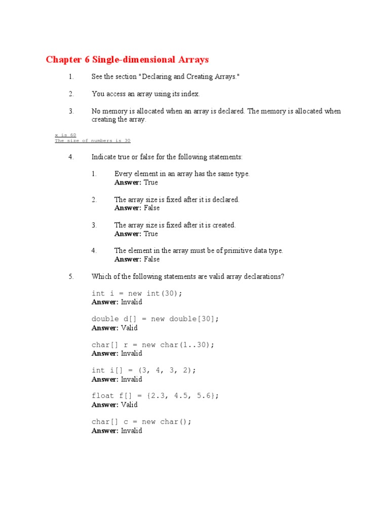 Single-dimensional Arrays Guide | PDF | Teaching Methods & Materials