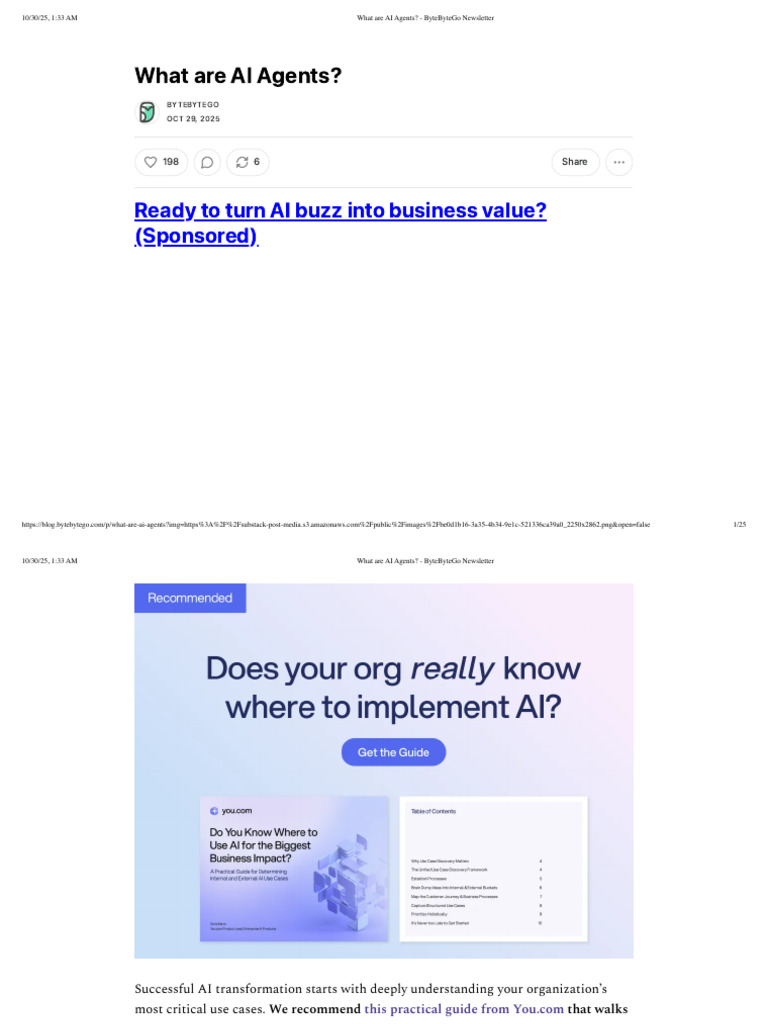 What Are AI Agents - ByteByteGo Newsletter | PDF | Artificial ...