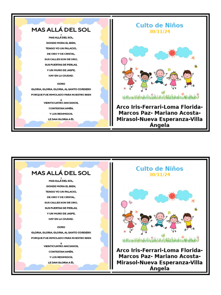 Folleto Culto de Niños | PDF | Cristo (título) | Amor