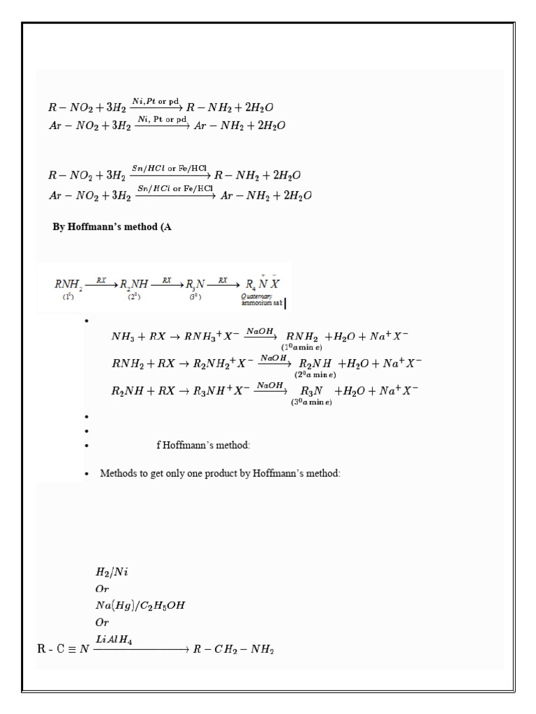 Preparation, Chemical Reactions and Importance in | PDF | Amine ...