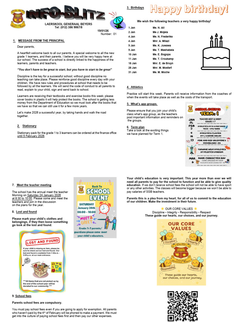 Info Blitz 1 Jan | PDF | Teachers