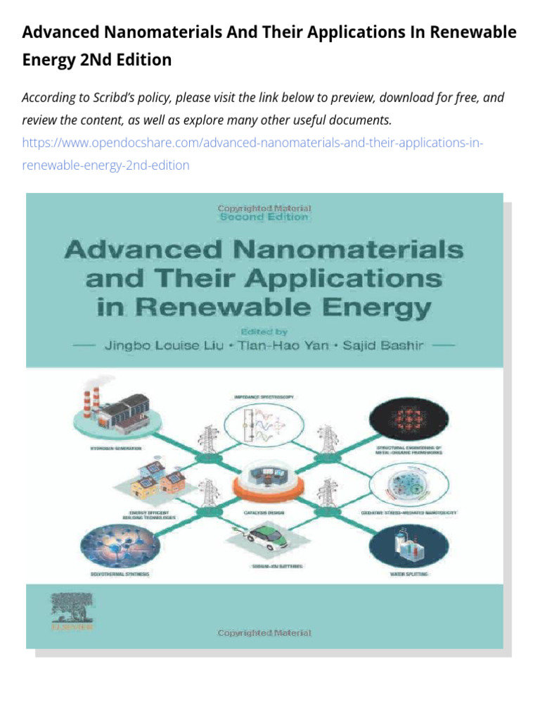 Advanced Nanomaterials and Their Applications in Renewable Energy 2nd ...