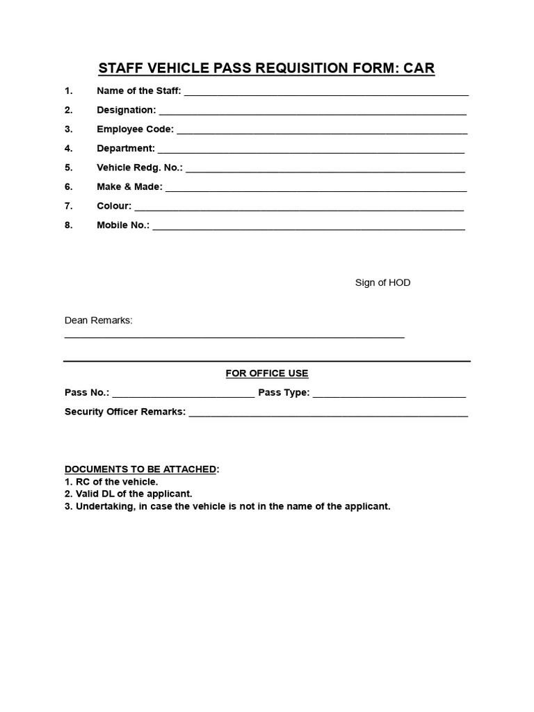 Staff Vehicle Pass Format | PDF | Chess Theory | Chess Openings