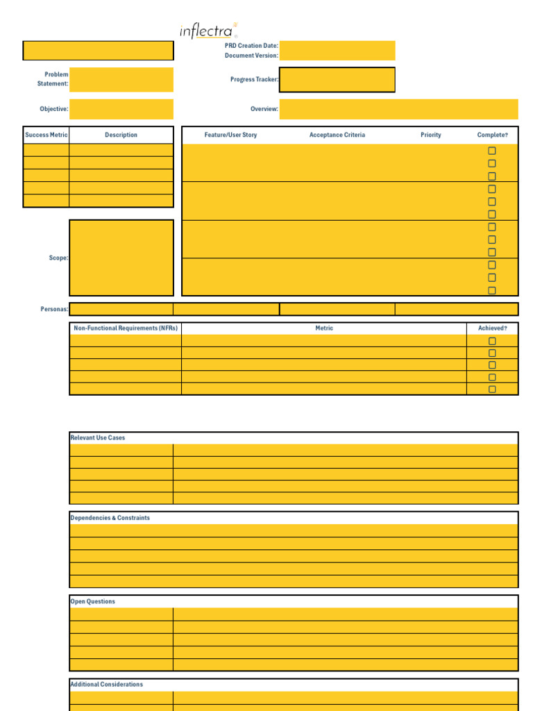 Inflectra PRD Template PDF | PDF