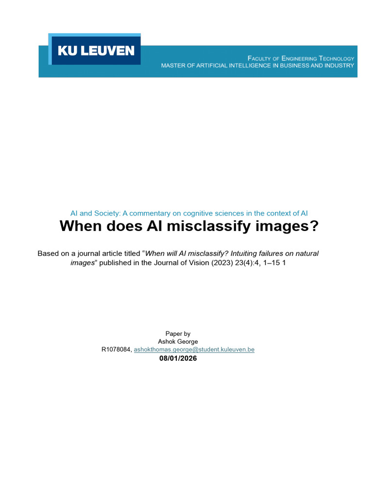 What leads to misclassification of images by AI? | PDF | Intelligence ...