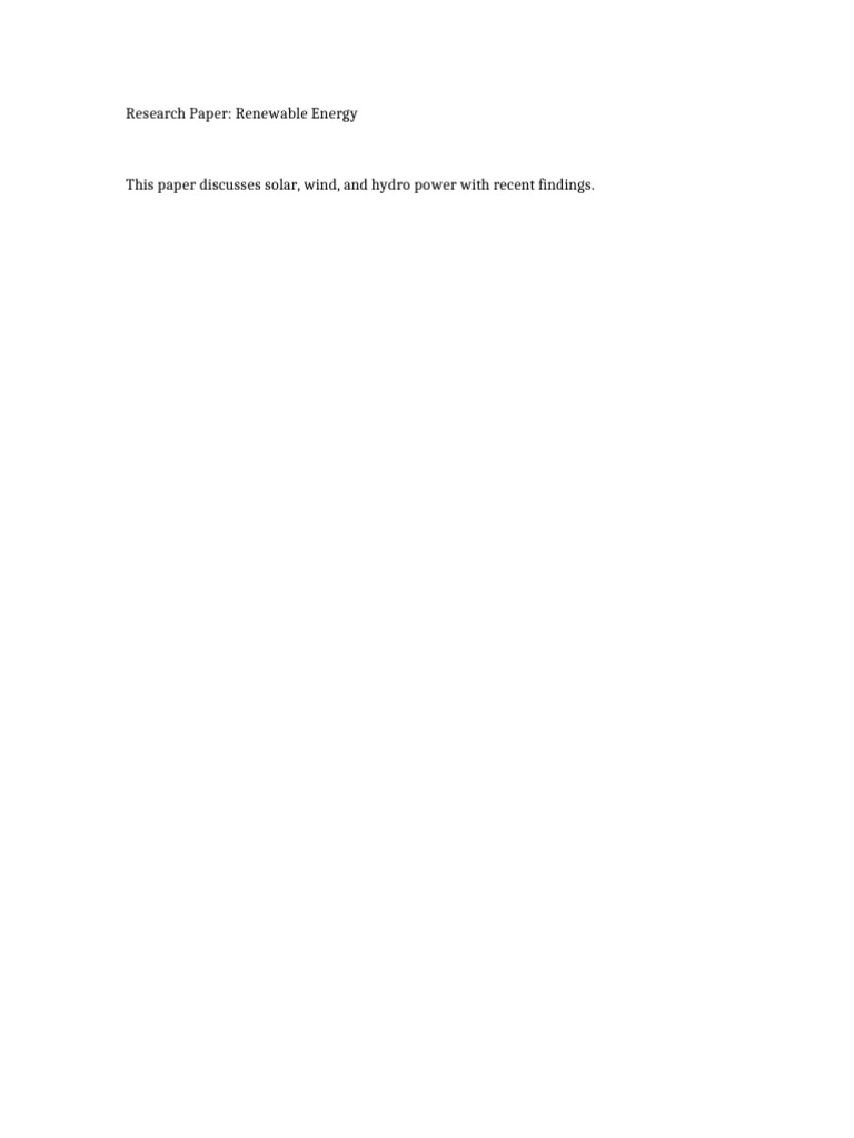 Research Paper Renewable Energy | PDF