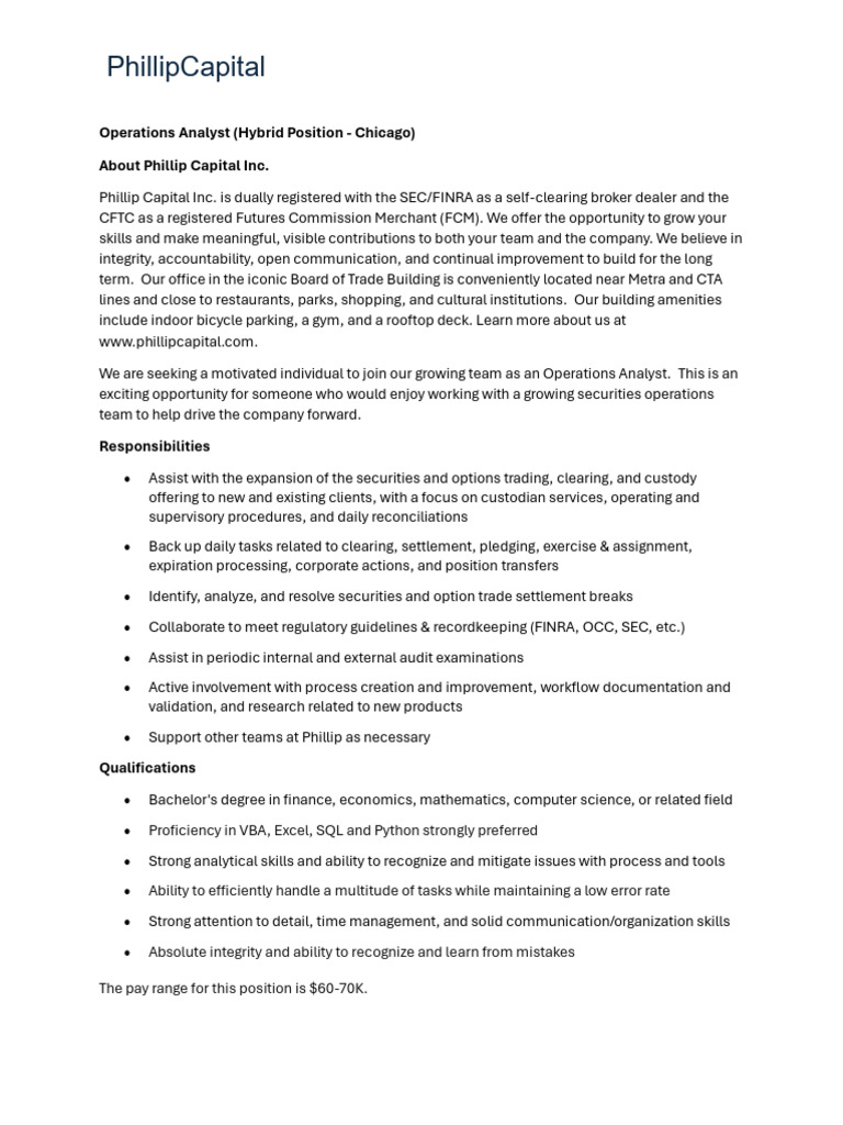Operations Analyst_February 2025 | PDF | U.S. Securities And Exchange ...