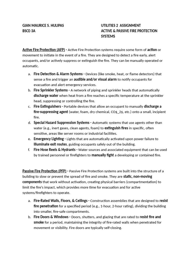 A. Active and Passive Fire Protection | PDF | Active Fire Protection ...