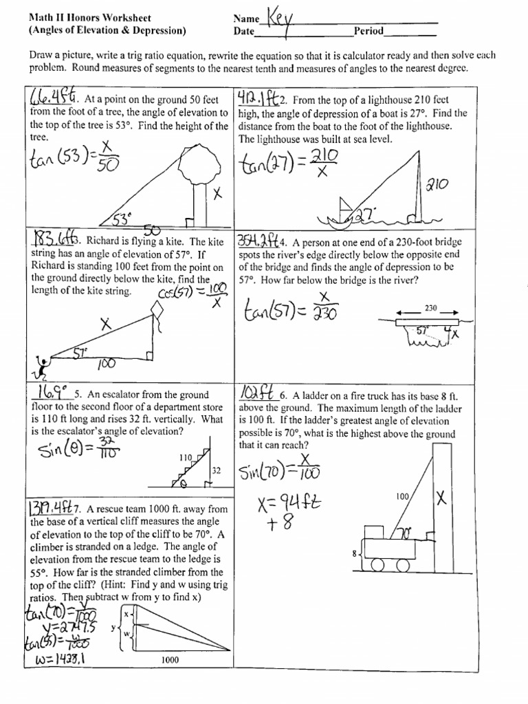 Angle of Elev and Dep Key | PDF