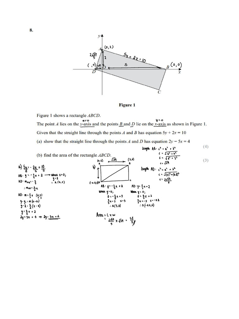 Straight Line Graphs Exam Q | PDF