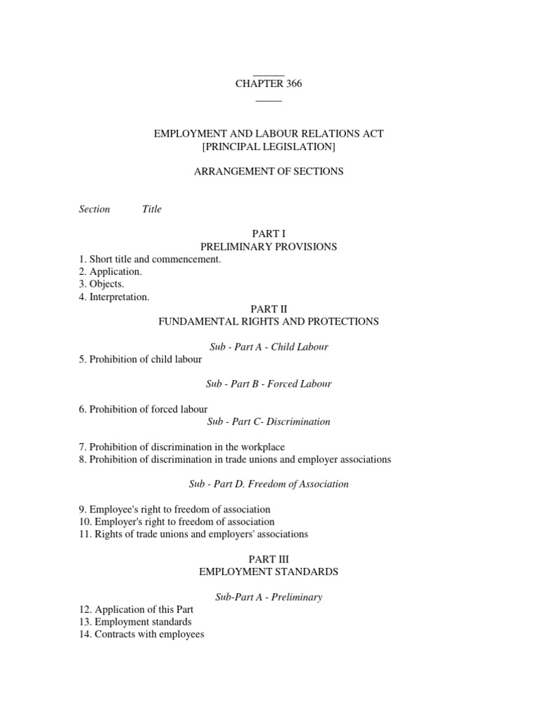 The Employment and LAbour Relations Act 2004 CAP 366 | PDF | Labour Law ...