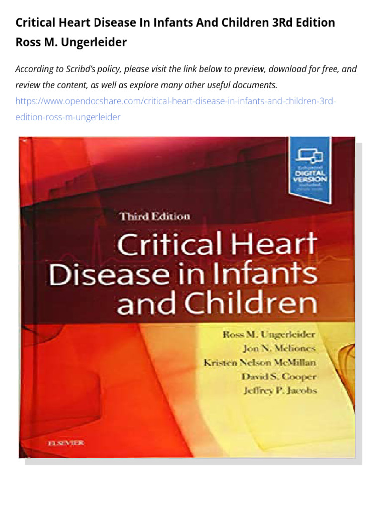 Critical Heart Disease in Infants and Children 3rd Edition Ross M ...