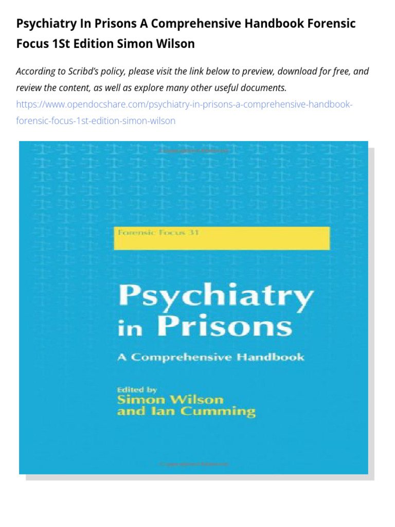 1163634 | PDF | Prison | Psychiatry