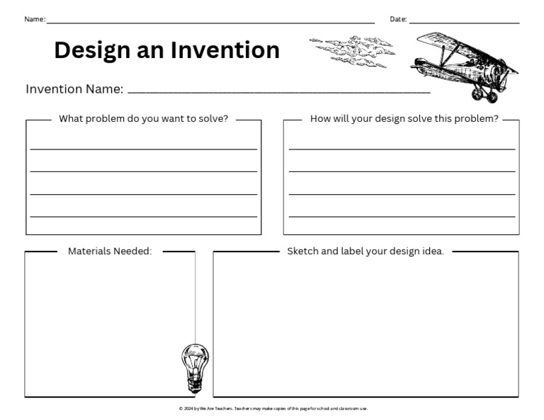 We Are Teachers Invention Planning Sheet | PDF