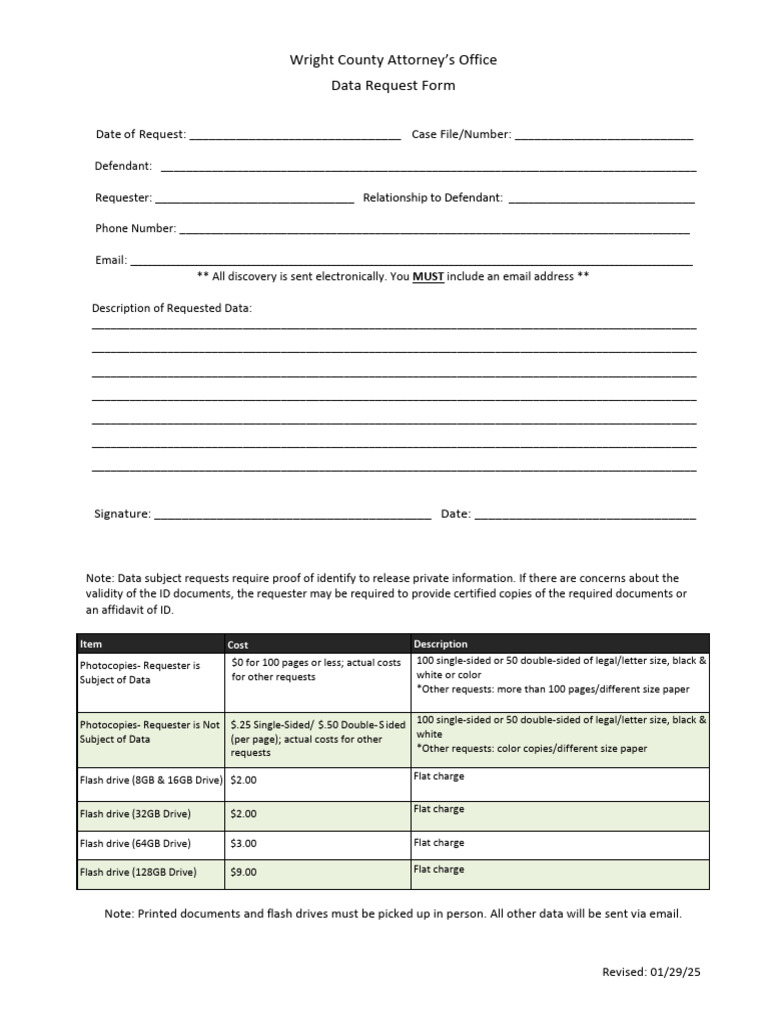 Data Request Form 2025 | PDF | Photocopier