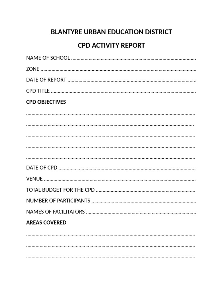 CPD Activity Report | PDF