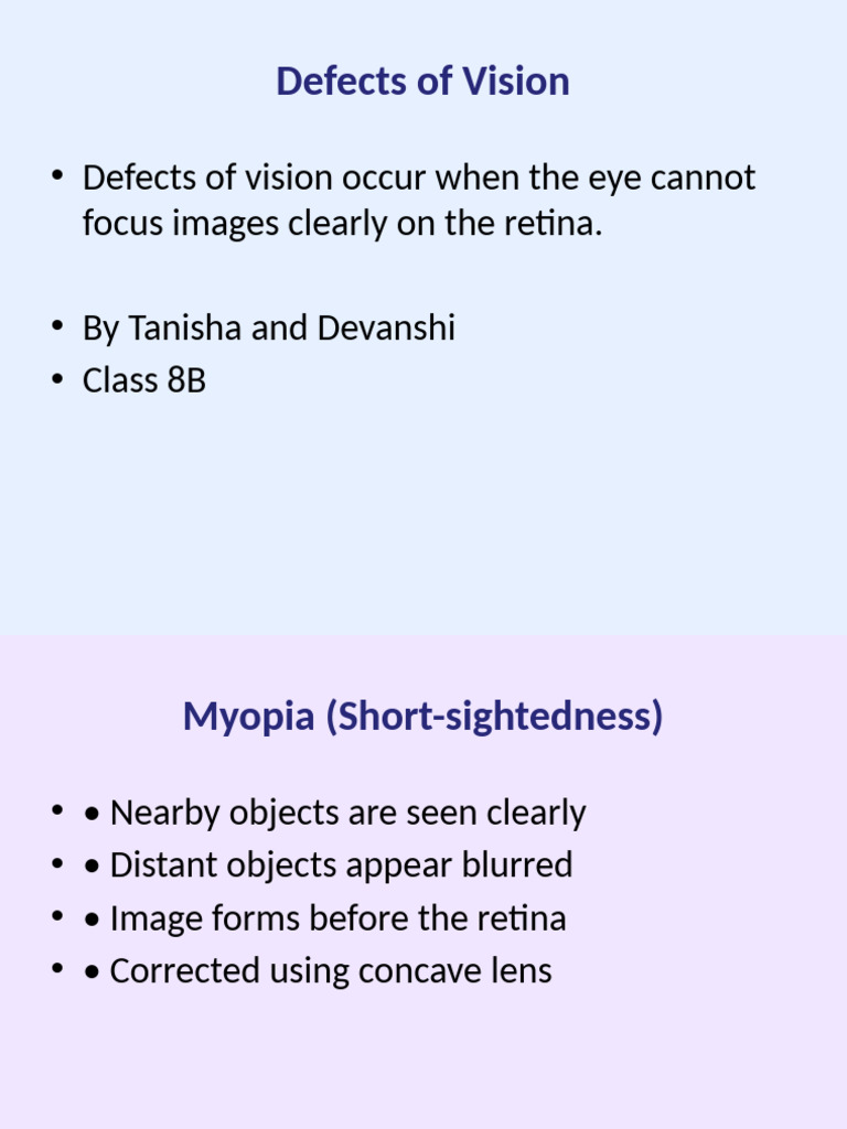 Defects of Vision Final With Conclusion | PDF
