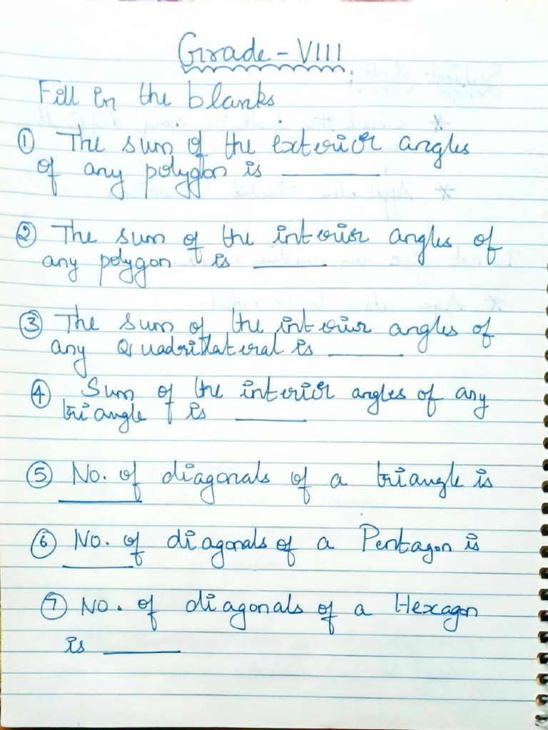 Grade 8 - Revision (One Mark) | PDF
