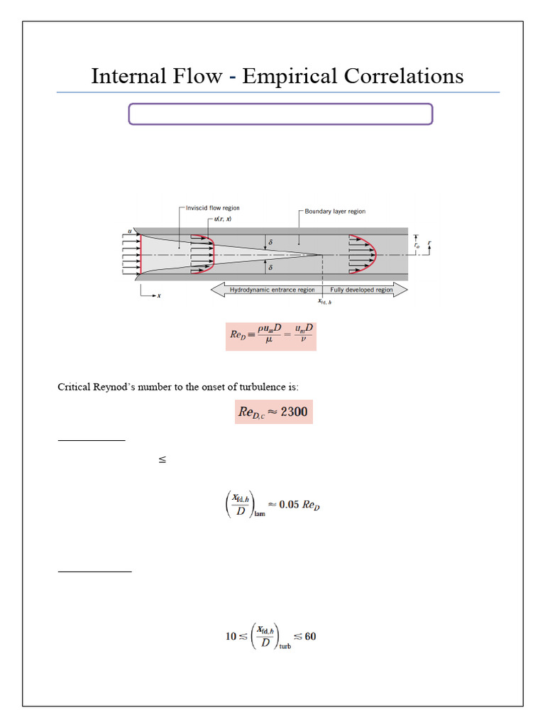 Internal Flow Correlations | PDF | Boundary Layer | Fluid Dynamics