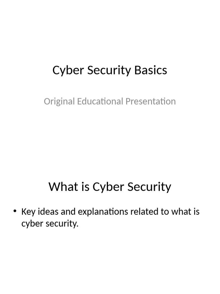 Cyber Security Basics(1) | PDF