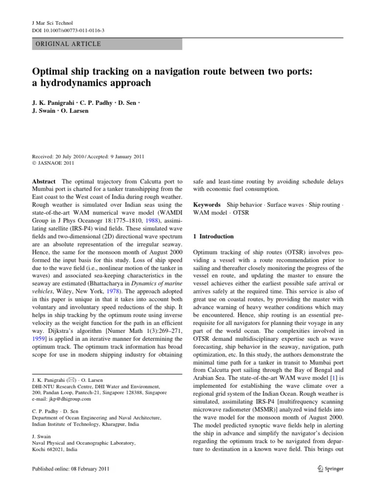 Optimal Ship Routing Pdf Weather Forecasting Mathematical Optimization 