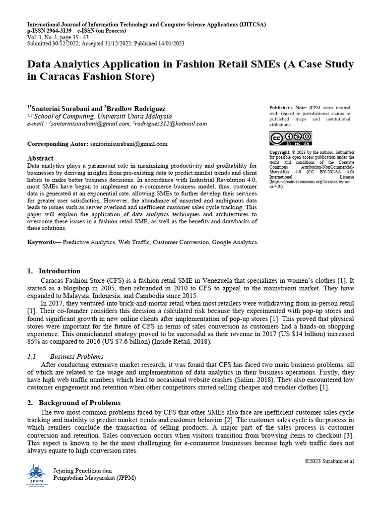 Data Analytics Application in Fashion Retail SMEs | PDF | Analytics | Predictive Analytics