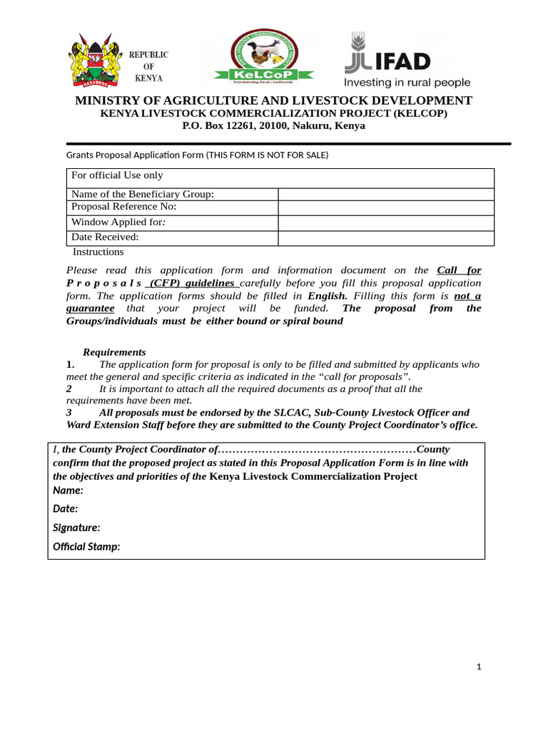 Revised Grant Proposal Application Form, January 2026 | PDF