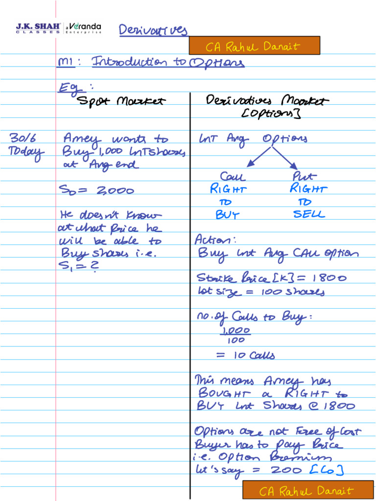 Introduction To Call Options - Prof. Rahul Danait | PDF | Option ...