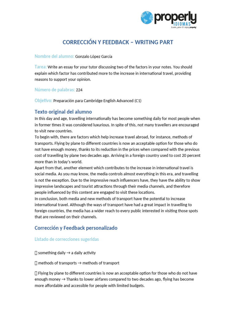 Template Feedback Writing | PDF