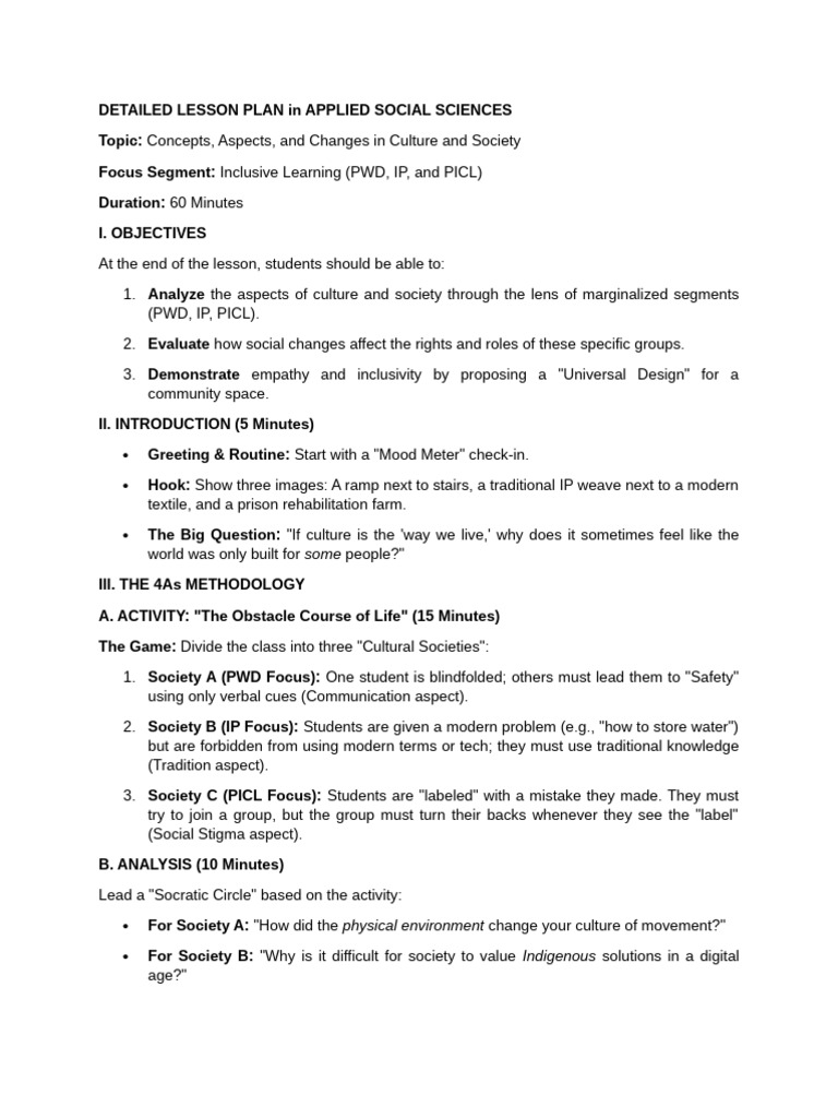 DETAILED LESSON PLAN in Ucsp | PDF | Disability | Human Communication