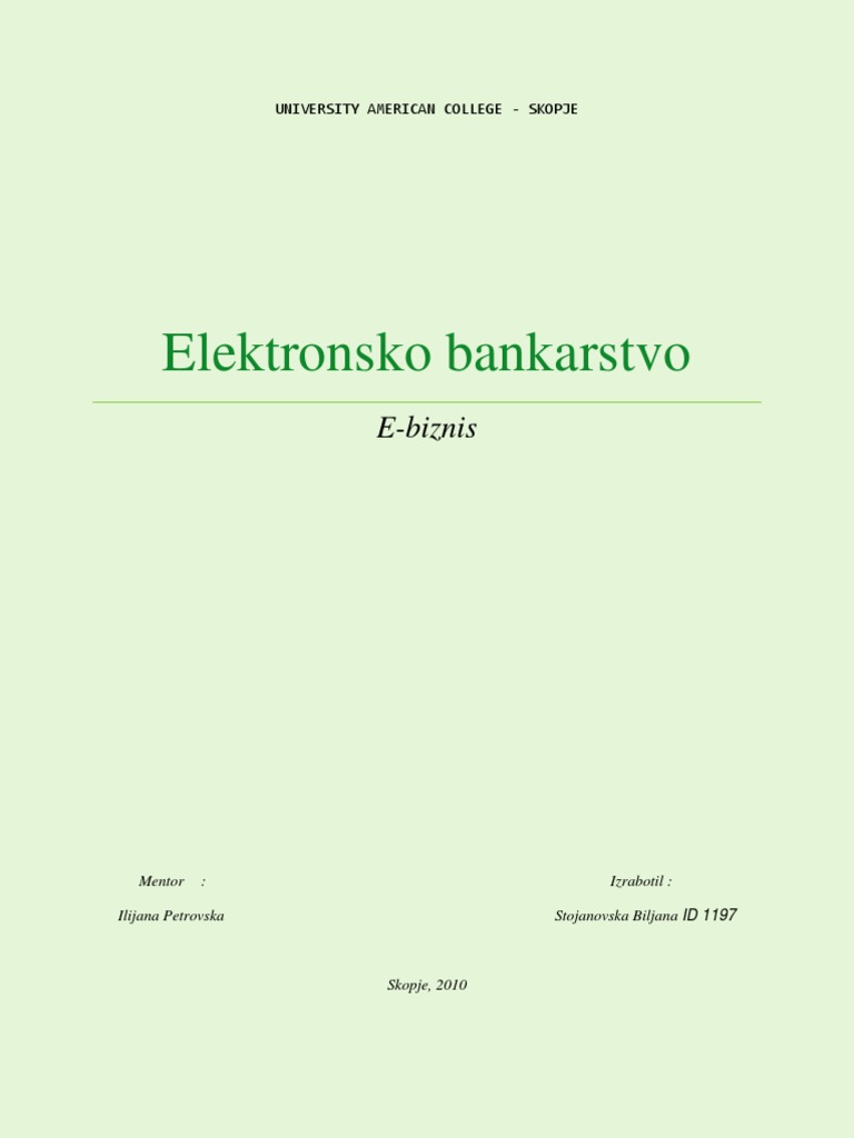E Bankarstvo | PDF