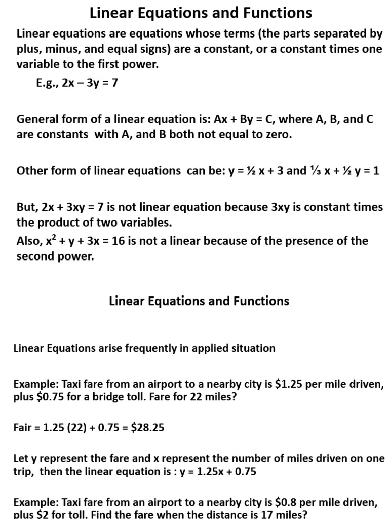1.-Linear-Equations-and-Linear-Functions.pptx | PDF | Slope | Variable ...