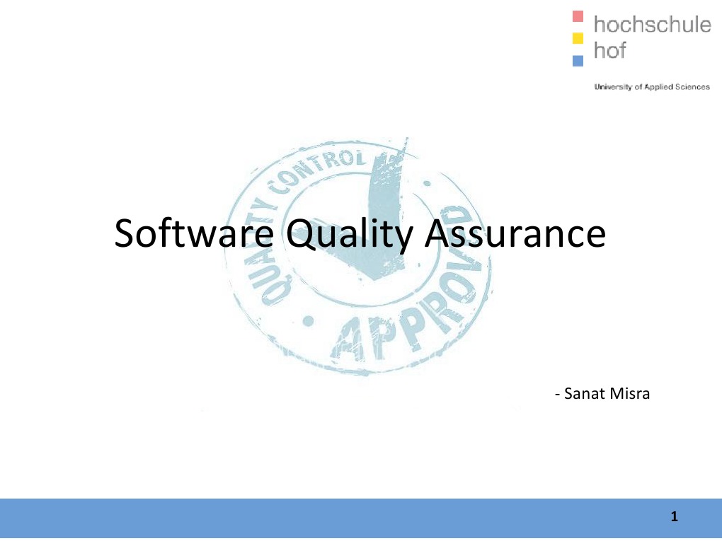 Software Quality Assurance: - Sanat Misra | PDF | Software Testing ...