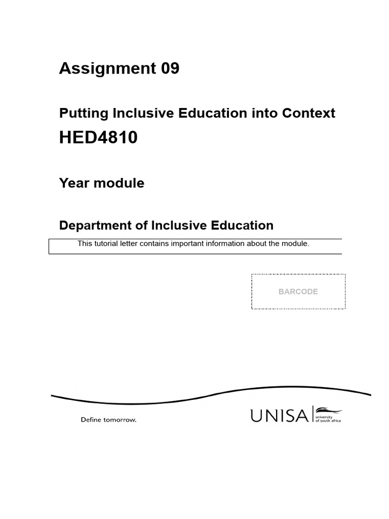 HED4810 ASSIGNMENT 09 2025 Summative Portfolio Due 6 January 2026 | PDF ...