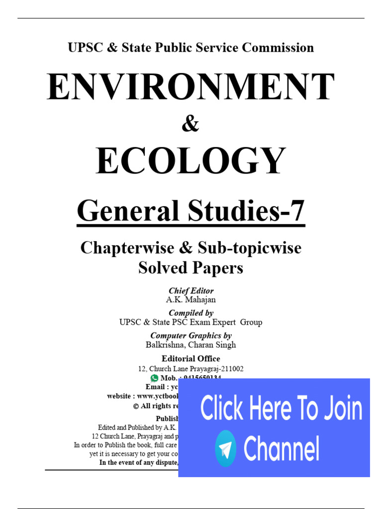 1588 ENVIRONMENT & ECOLOGY General Studies Chapter Wise Solved Papers ...