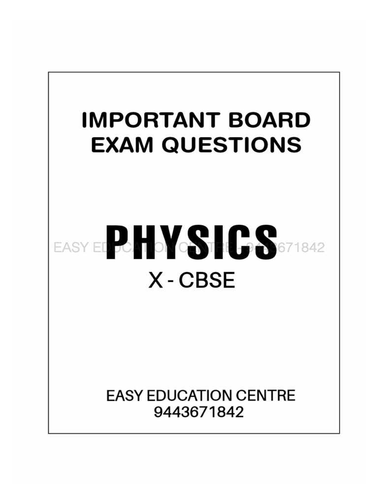 Physics Board Questions | PDF
