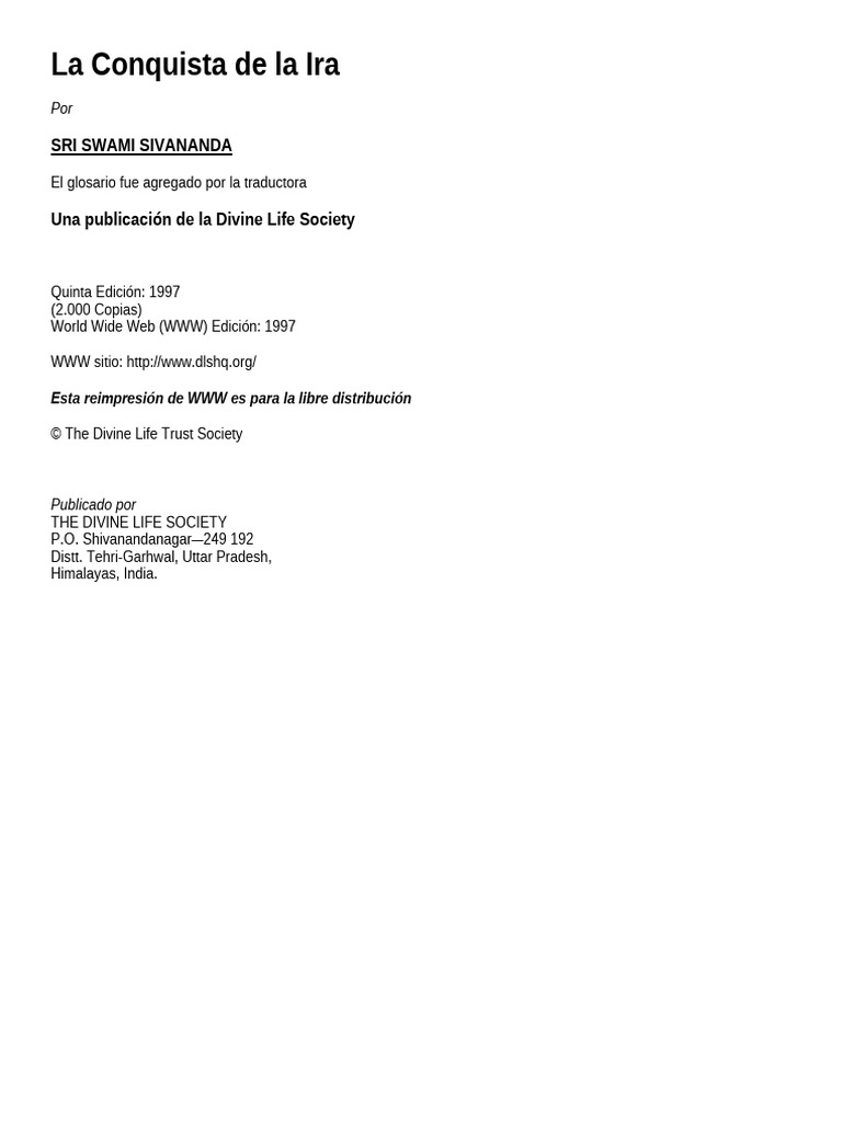 La Conquista de La Ira | PDF | Ira | Amor