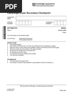 Cambridge Lower Secondary Checkpoint Math 0862 01 Paper 1 October 2025 ...
