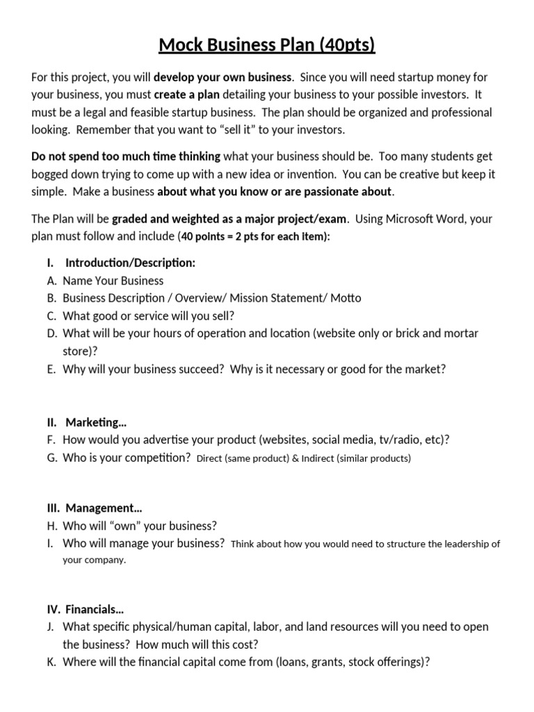 Unit 3 Business Plan Project Individual+ | PDF | Business | Economies