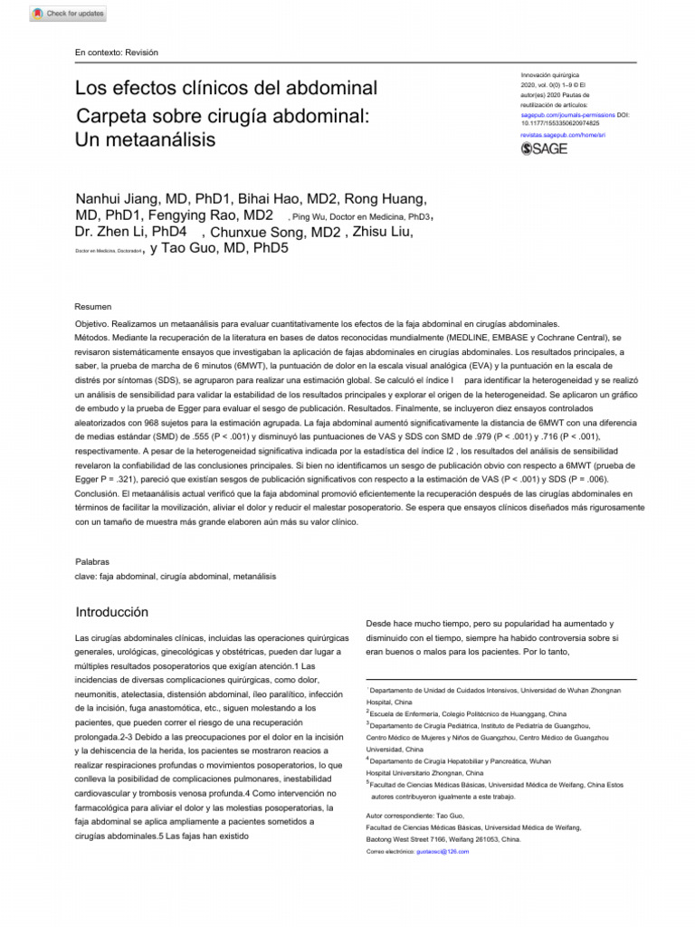 The Clinical Effects of Abdominal Binder On Abdominal Surgery 2020 ...