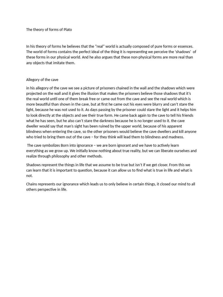 The Theory of Forms of Plato | PDF